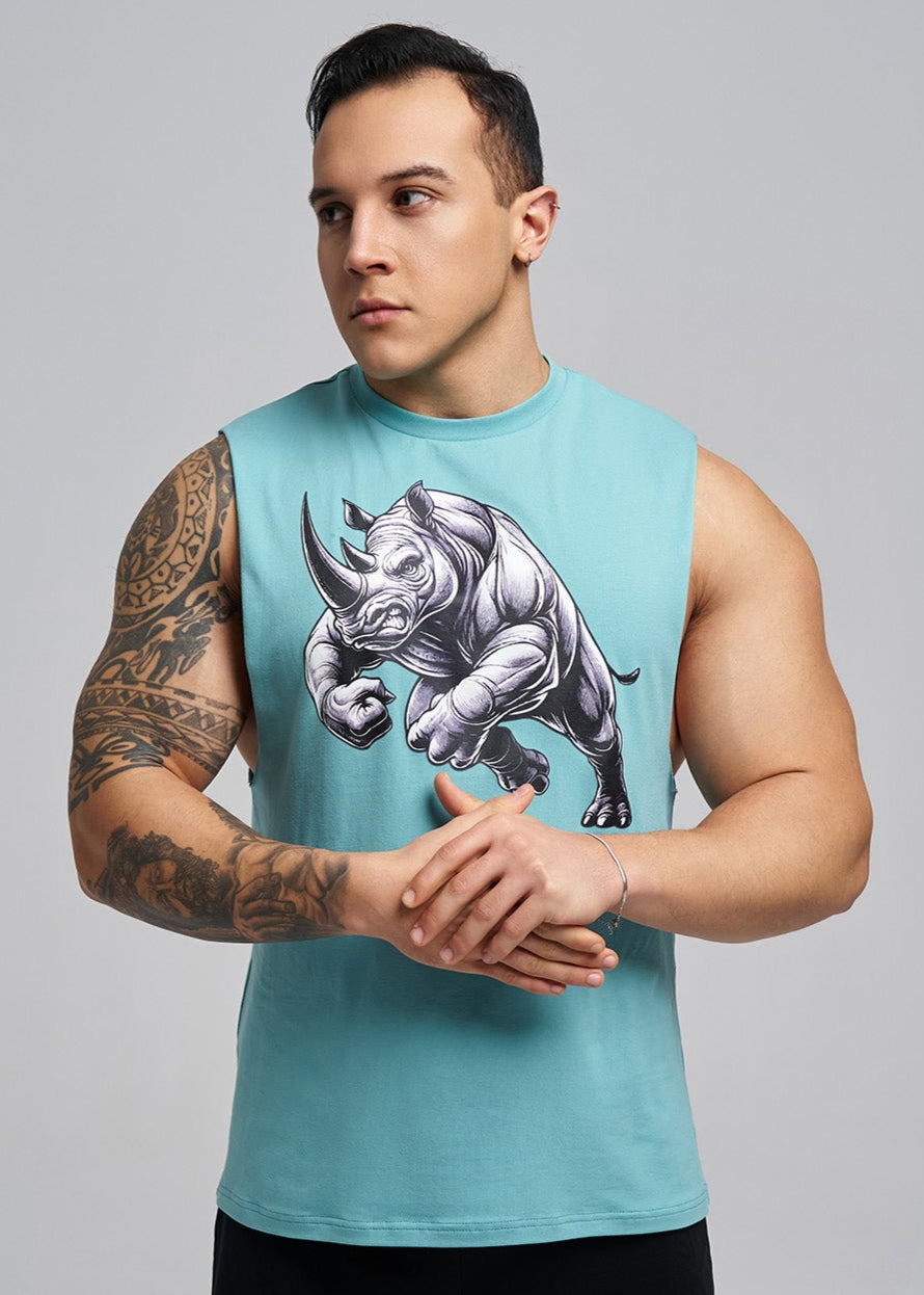 ICONIC RHINO TANK - AQUA BLUE – SHAPEWRECK